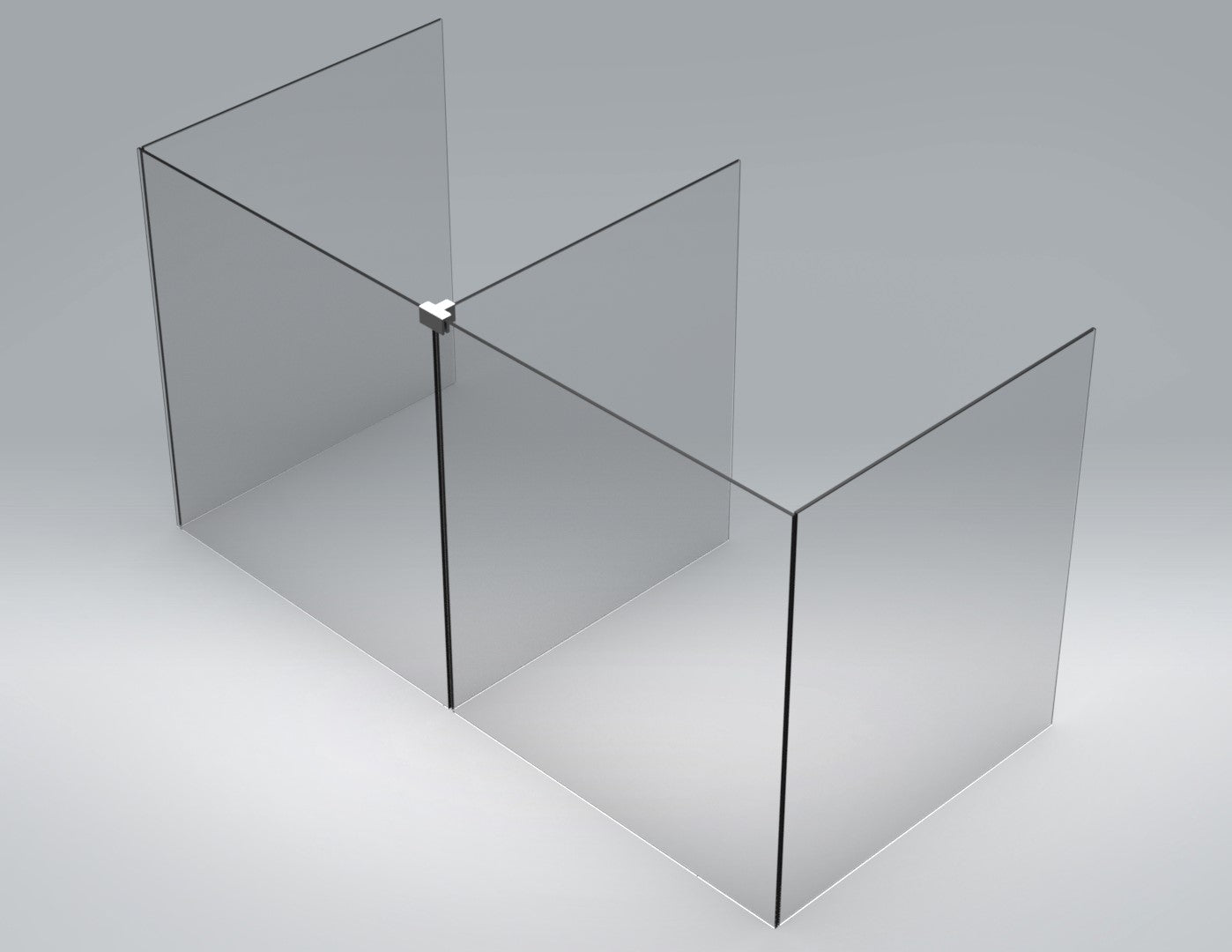 Glass Connector, Sneeze Guard, 1/4" (6mm) In-line "T" Top Clamp for Pa ...